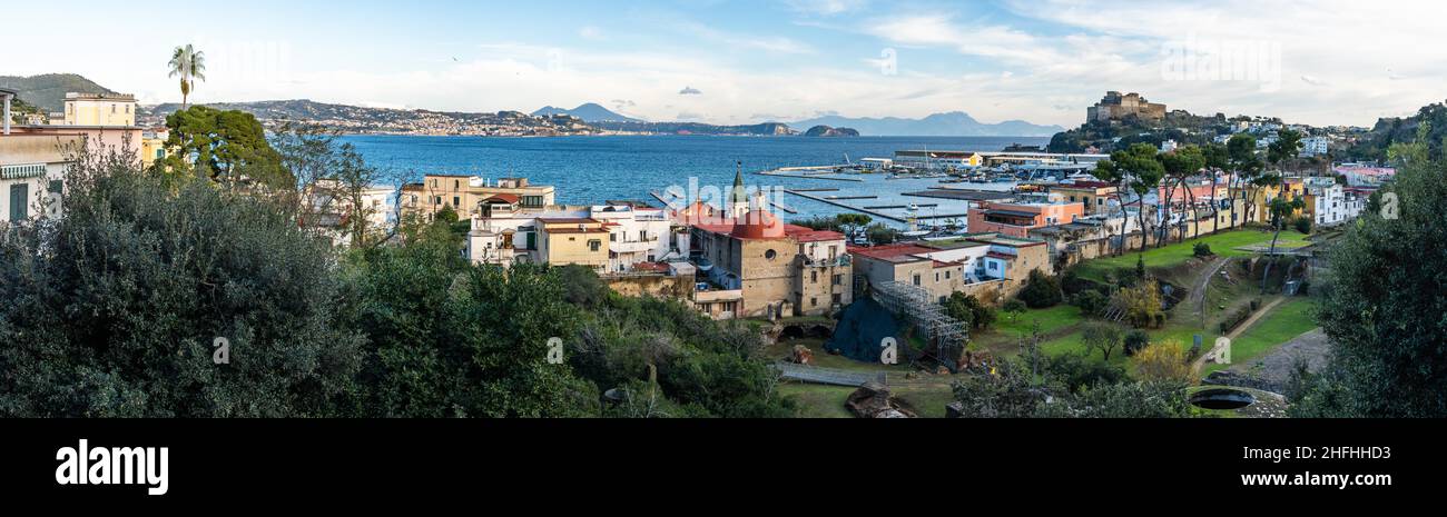 Amazing landscape of the Gulf of Naples viewed from Baiae archaeology ...