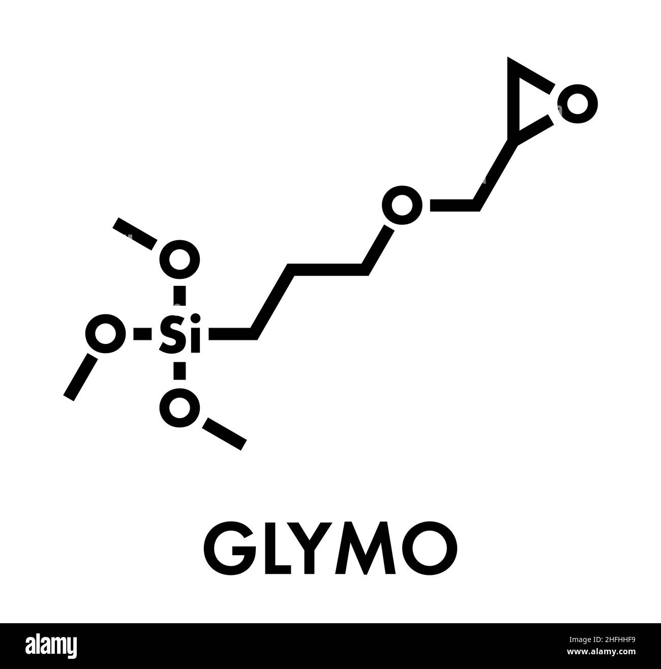 GLYMO or GPTMS organosilane molecule. Skeletal formula Stock Vector ...