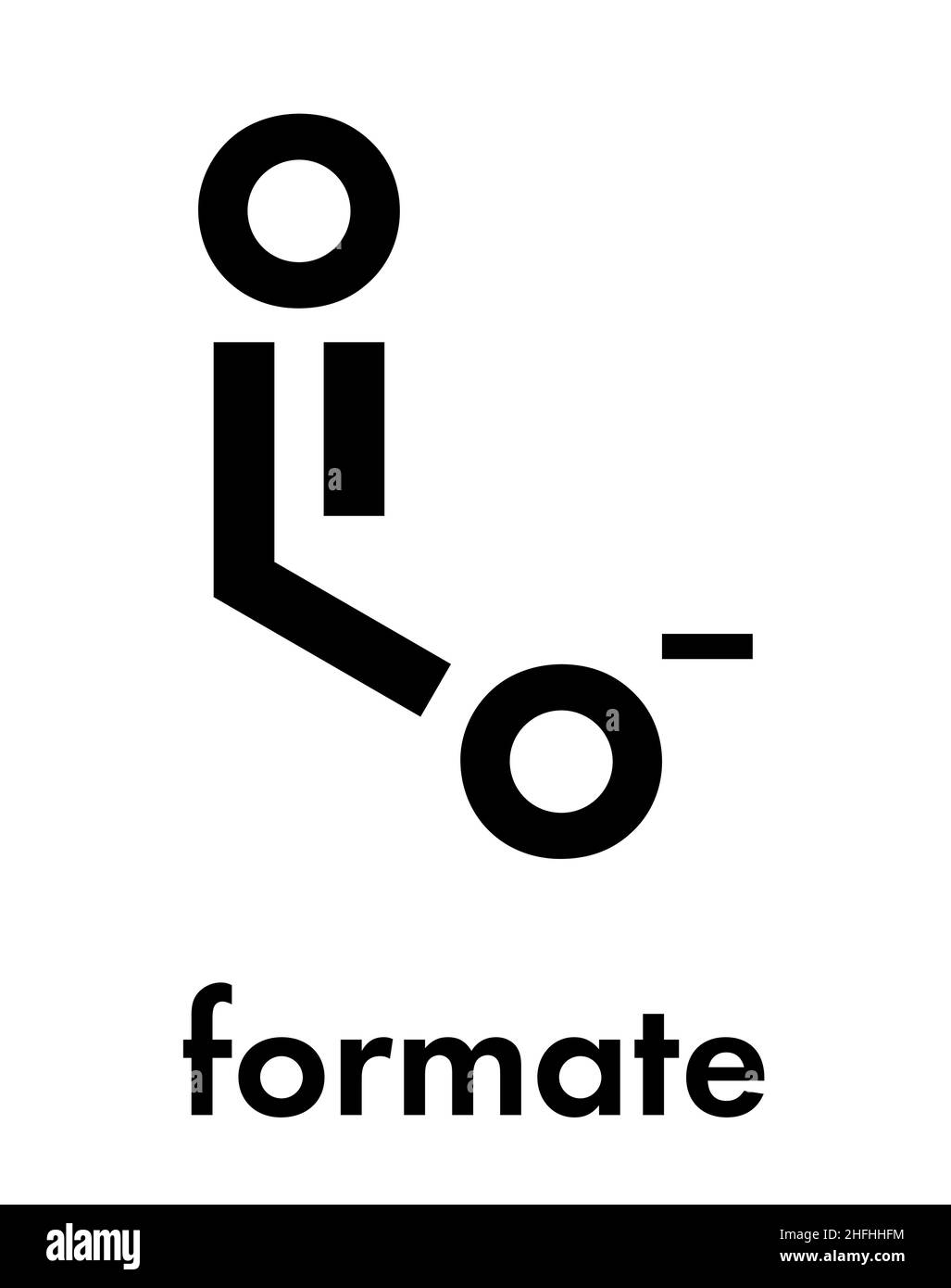 Formate anion, chemical structure. Skeletal formula Stock Vector Image ...
