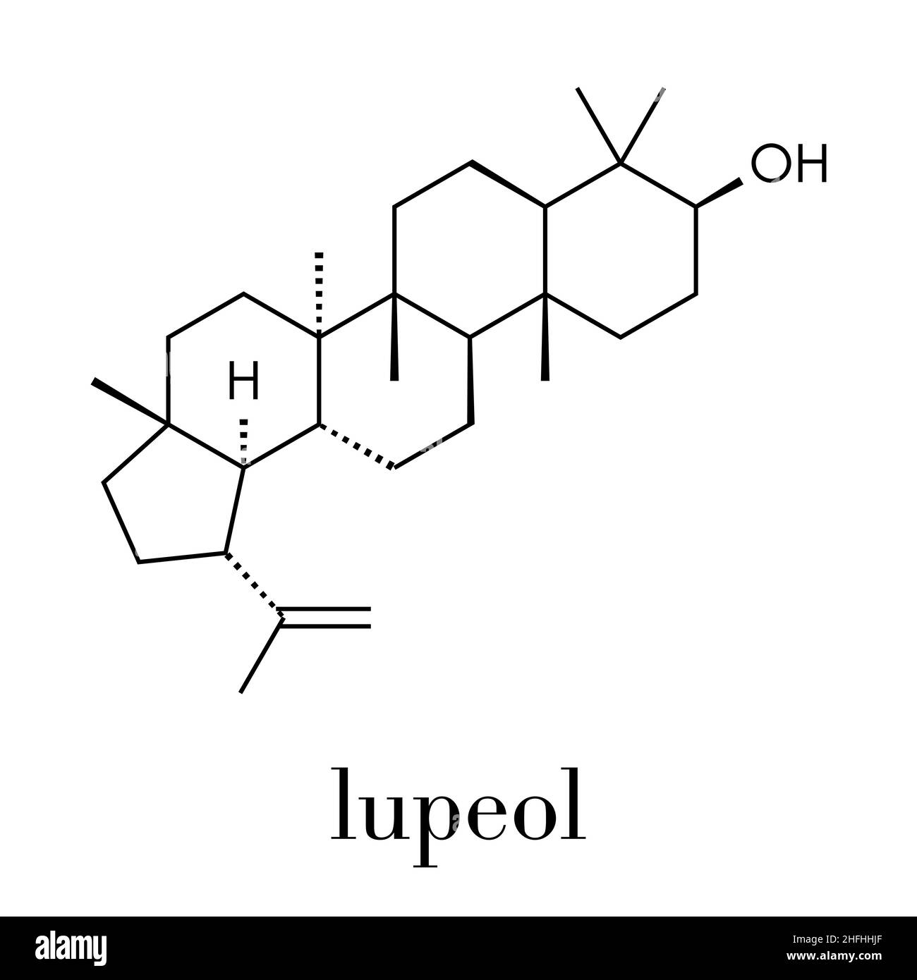 Lupeol herbal triterpenoid molecule. Skeletal formula Stock Vector ...