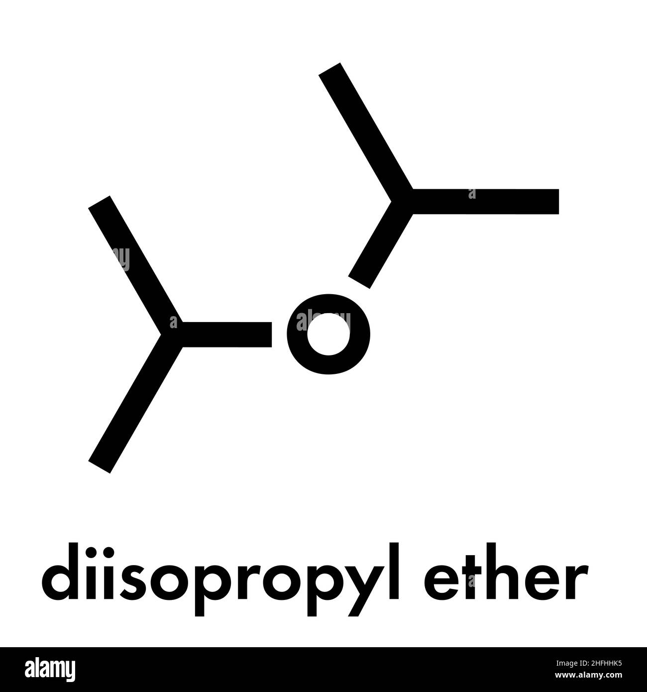Diisopropyl ether chemical solvent molecule. Skeletal formula Stock ...