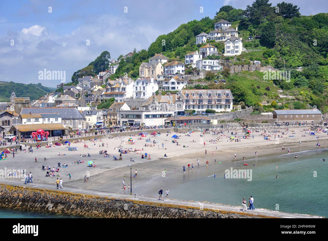 Beach view, Looe, Cornwall, England, United Kingdom Stock Photo - Alamy