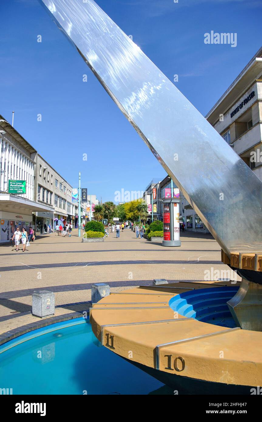 The Armada Dial Fountain, Armada Way, Plymouth, Devon, England, United ...