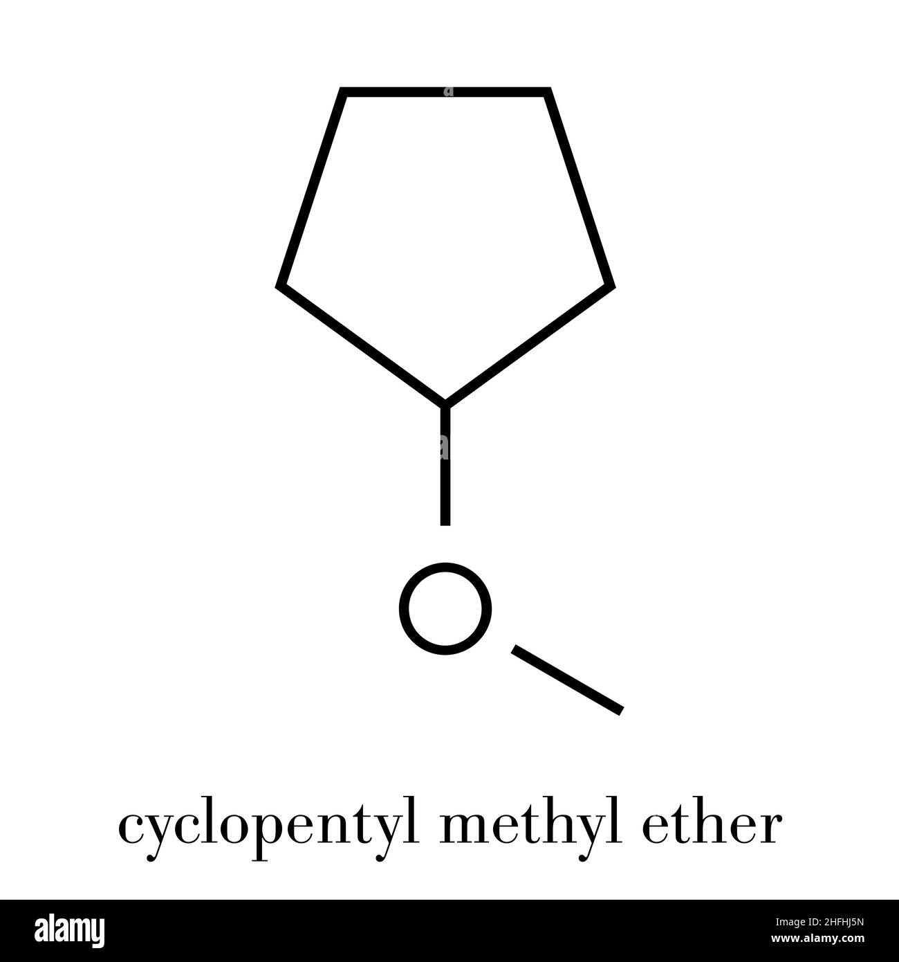 Cyclopentyl methyl ether solvent molecule Skeletal formula Stock Vector ...