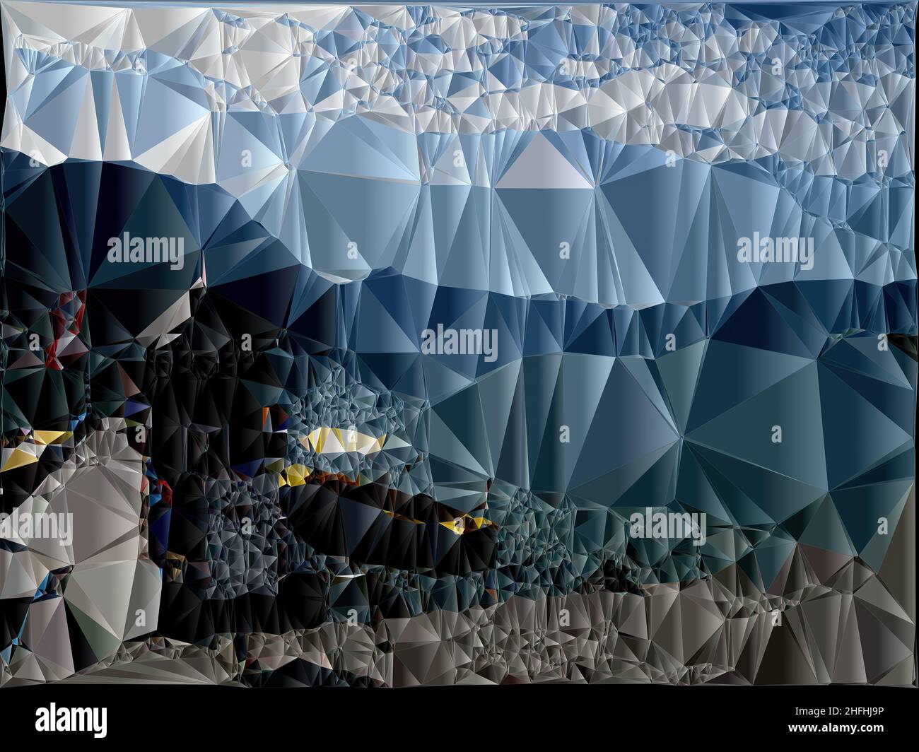 Artwork of abstract composition made with geometrical shapes and ...