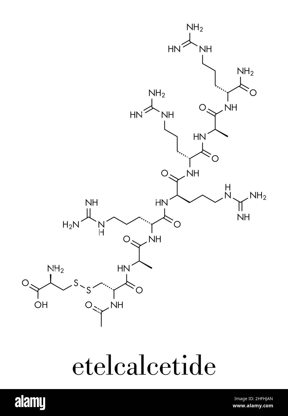 Etelcalcetide drug molecule. Skeletal formula Stock Vector Image & Art ...