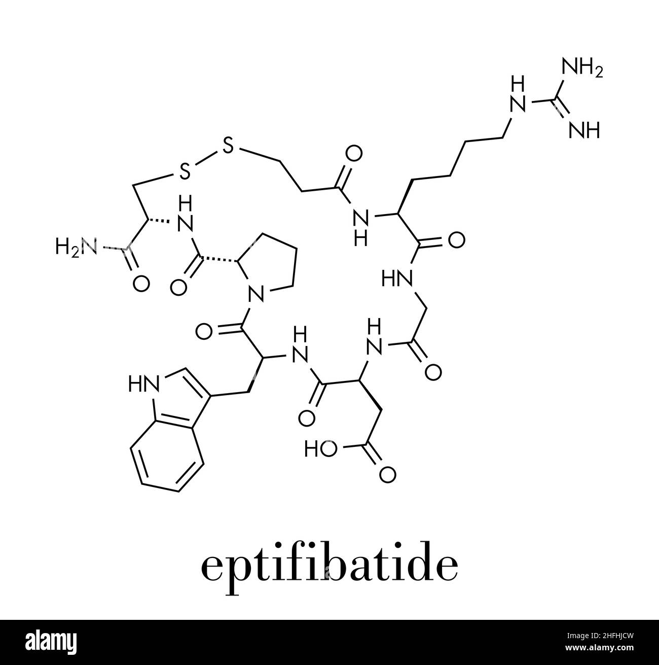 Eptifibatide anticoagulant drug molecule. Skeletal formula Stock Vector ...