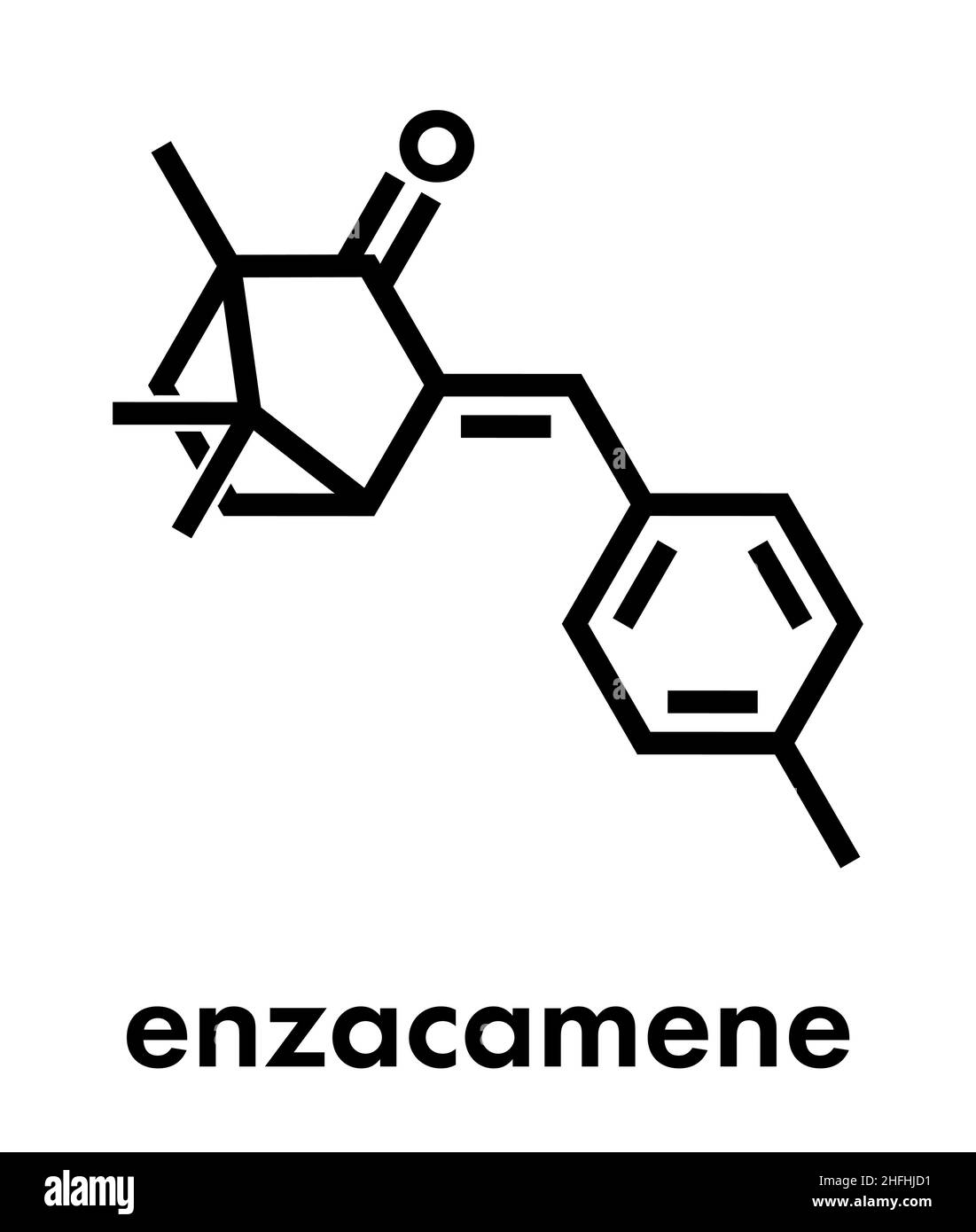 Enzacamene sunscreen molecule (UV filter). Skeletal formula Stock ...