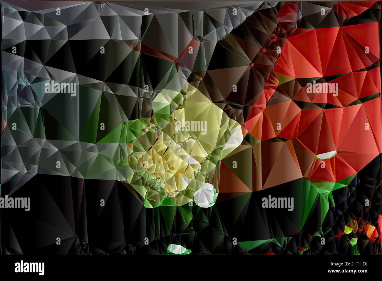 Artwork of abstract composition made with geometrical shapes and ...