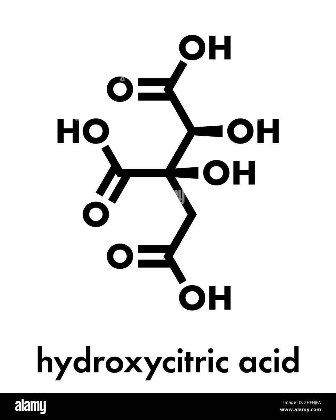 Hydroxycitric acid (HCA, hydroxycitrate) molecule. Used as weight loss ...