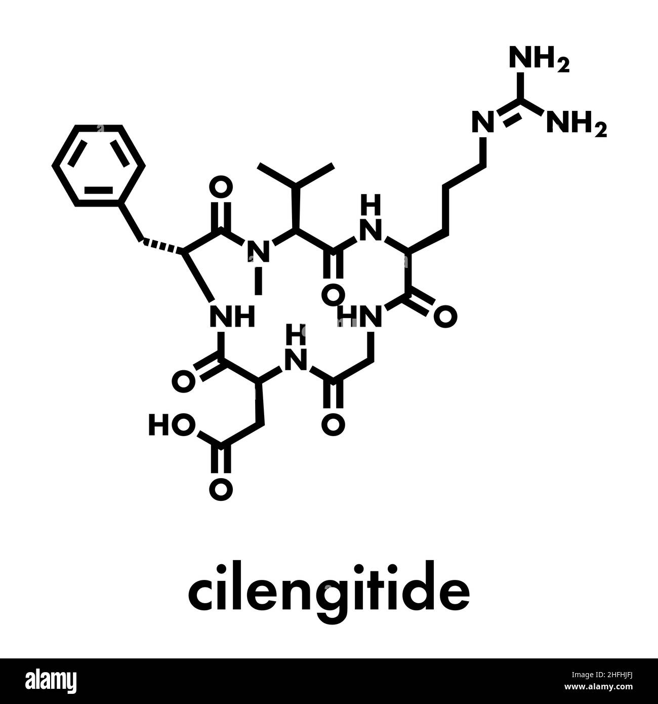 Cilengitide cancer drug molecule. Skeletal formula Stock Vector Image ...