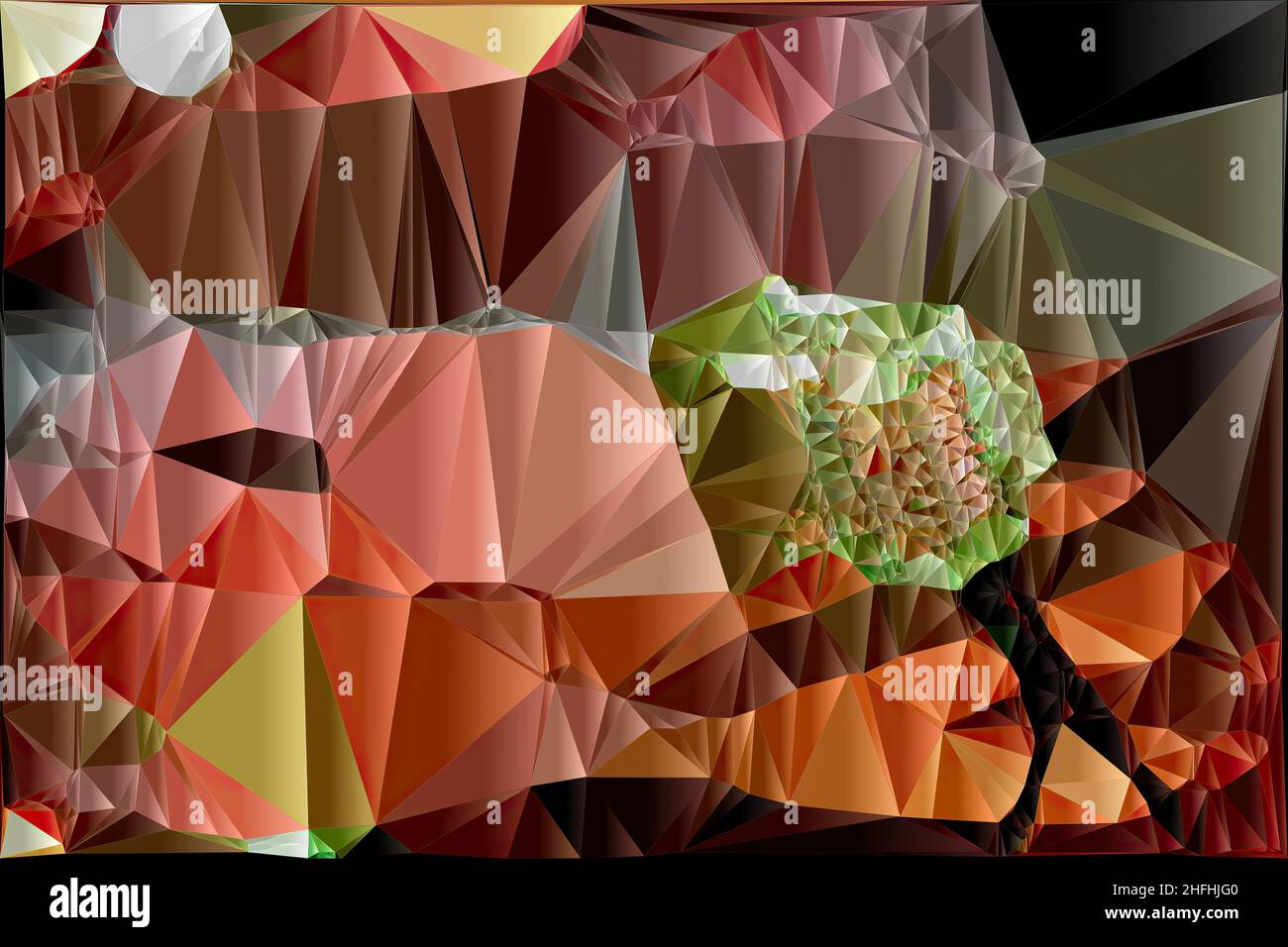 Artwork of abstract composition made with geometrical shapes and ...
