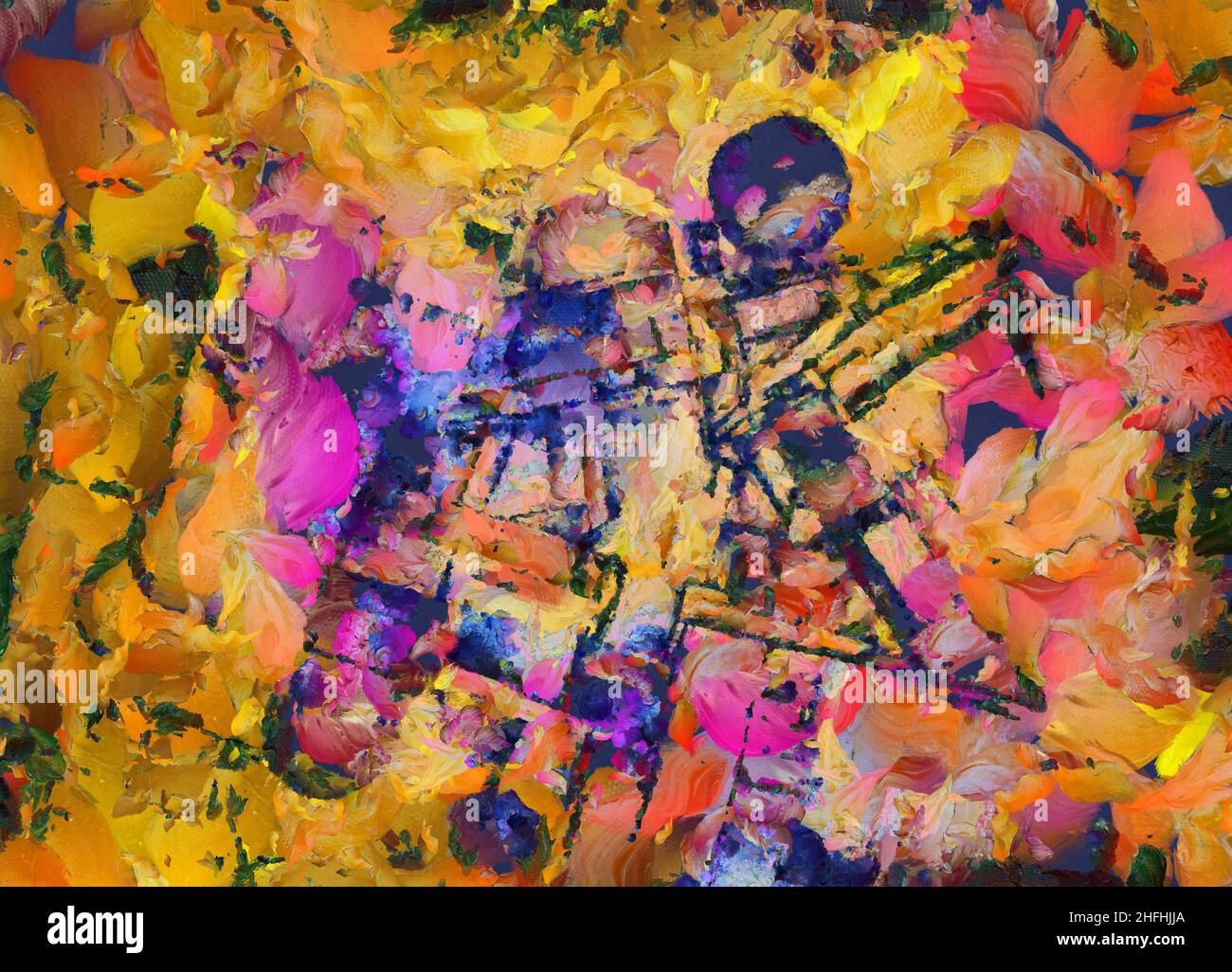 Colorful Abstract Painting. 3D rendering Stock Photo - Alamy