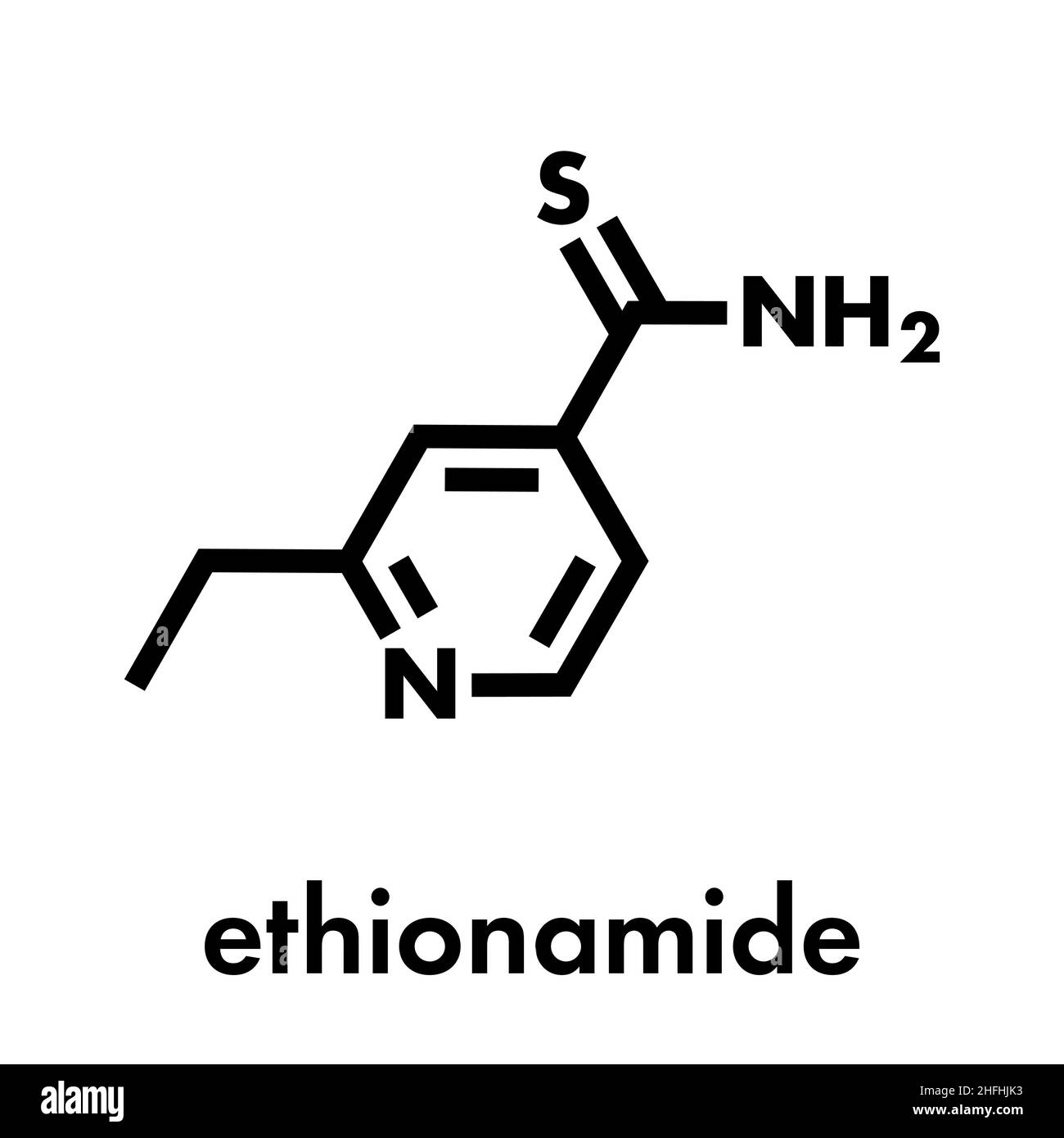 Ethionamide tuberculosis drug molecule. Skeletal formula Stock Vector ...
