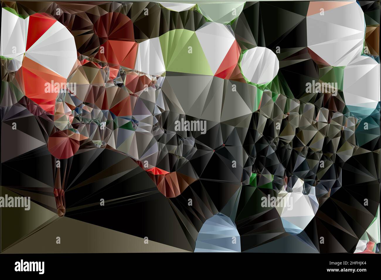 Artwork of abstract composition made with geometrical shapes and ...