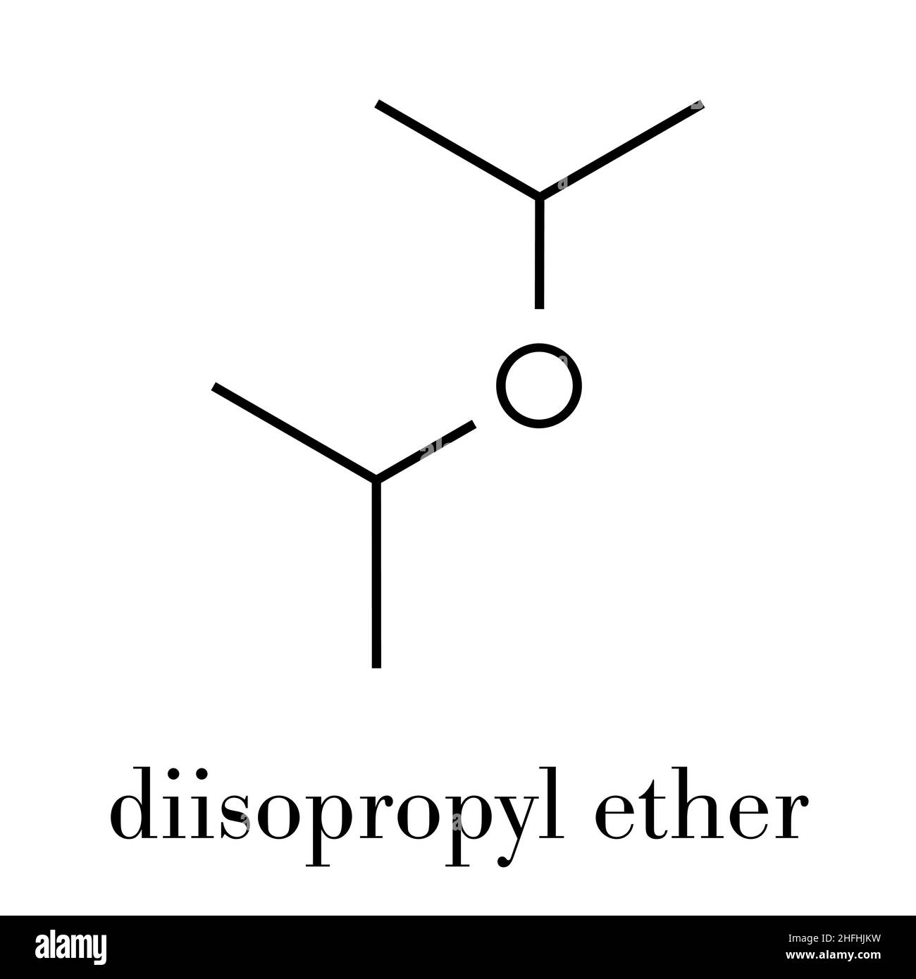 Diisopropyl ether chemical solvent molecule. Skeletal formula Stock ...