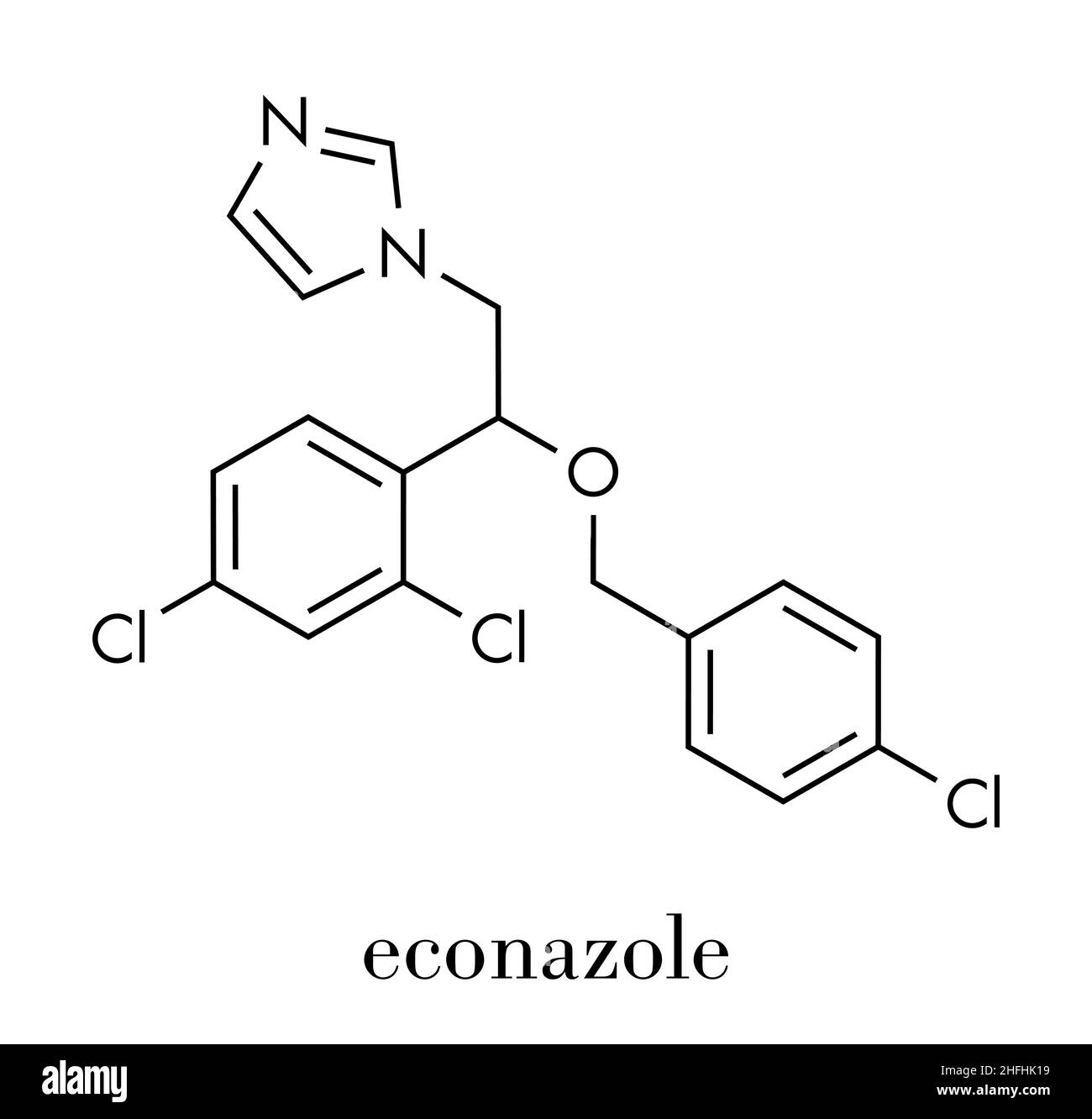 Econazole antifungal drug molecule. Skeletal formula Stock Vector Image ...