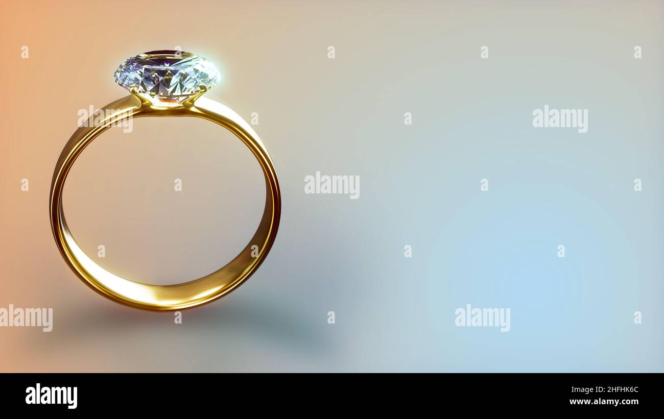 diamond engagement ring on festal background with empty space ...