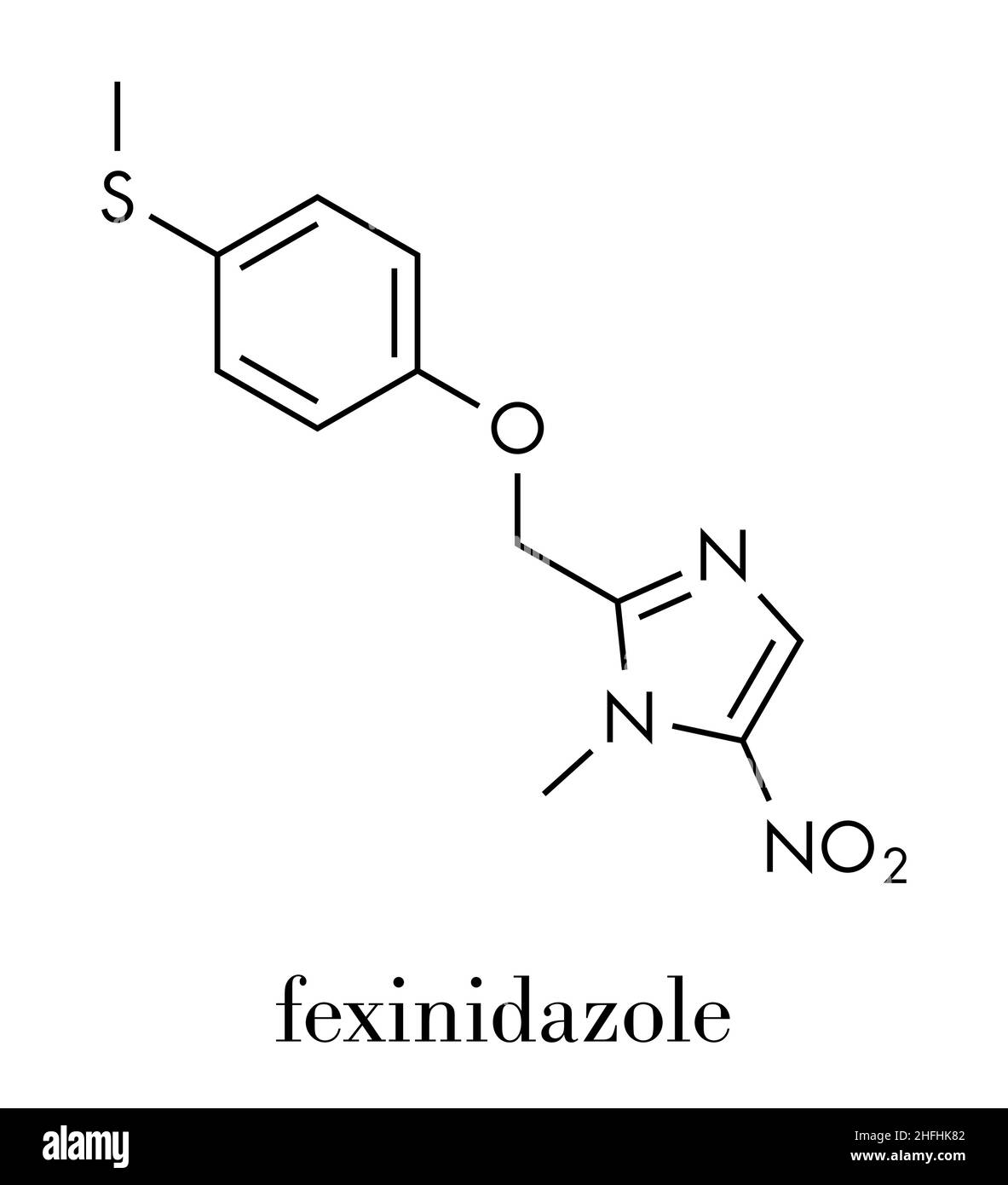 Fexinidazole antiprotozoal drug molecule. Skeletal formula Stock Vector ...