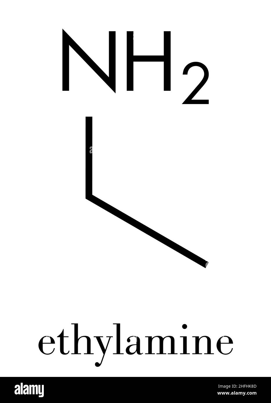 Ethylamine Organic Base Molecule Skeletal Formula Stock Vector Image