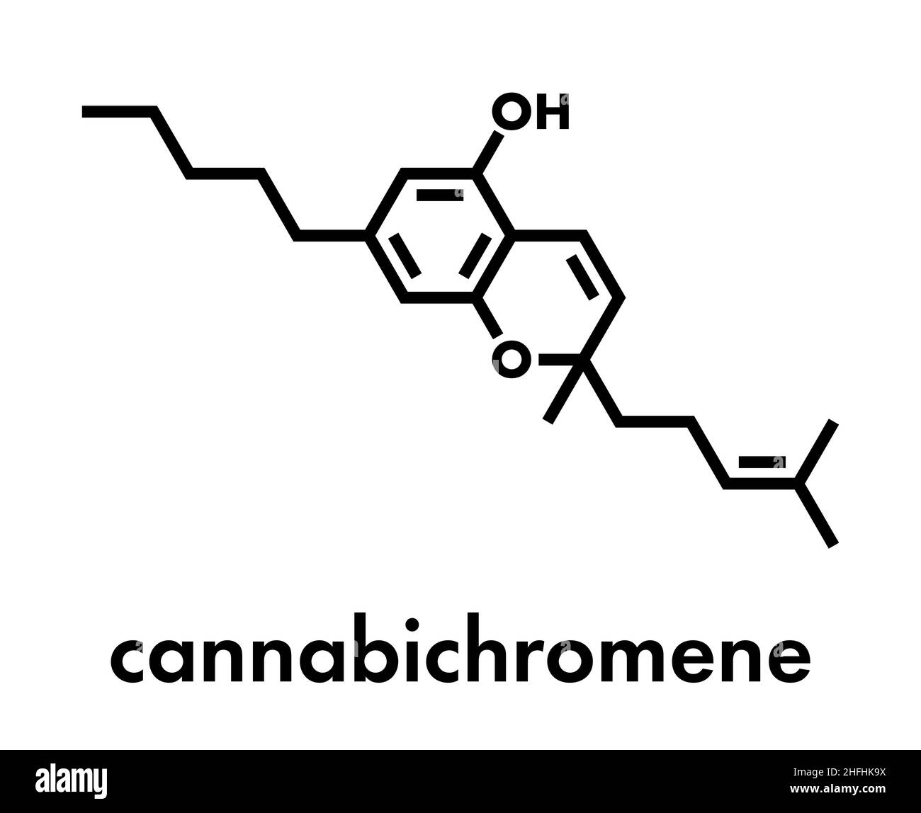 Cannabichromene or CBC cannabinoid molecule. Skeletal formula Stock ...