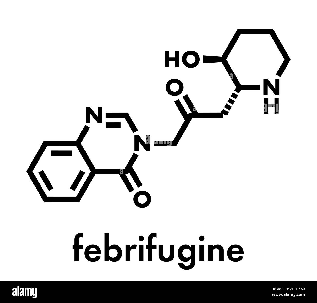 Febrifugine alkaloid molecule, first isolated from Dichroa febrifuga ...