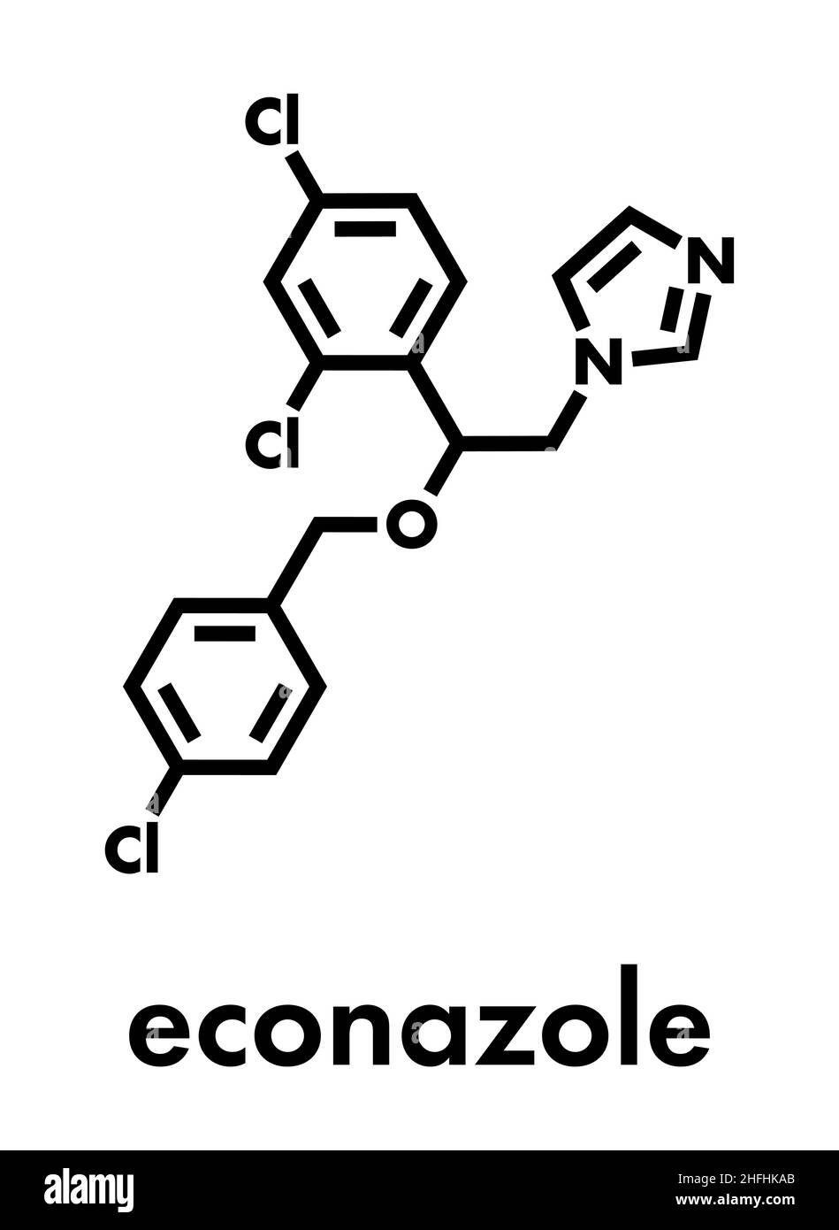 Econazole antifungal drug molecule. Skeletal formula Stock Vector Image ...