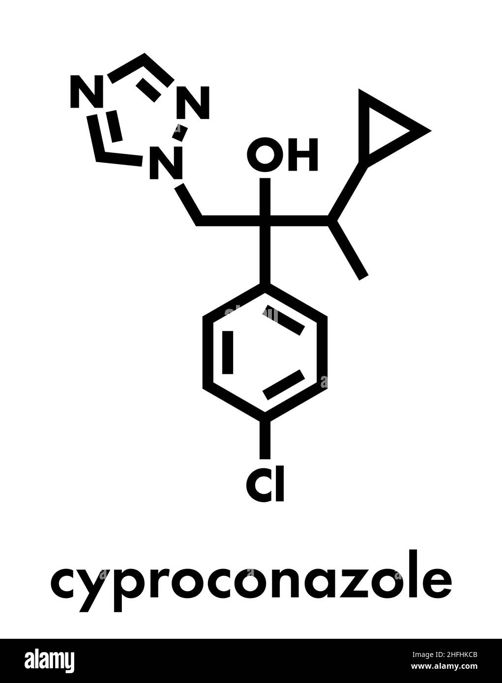Cyproconazole fungicide molecule. Skeletal formula Stock Vector Image ...