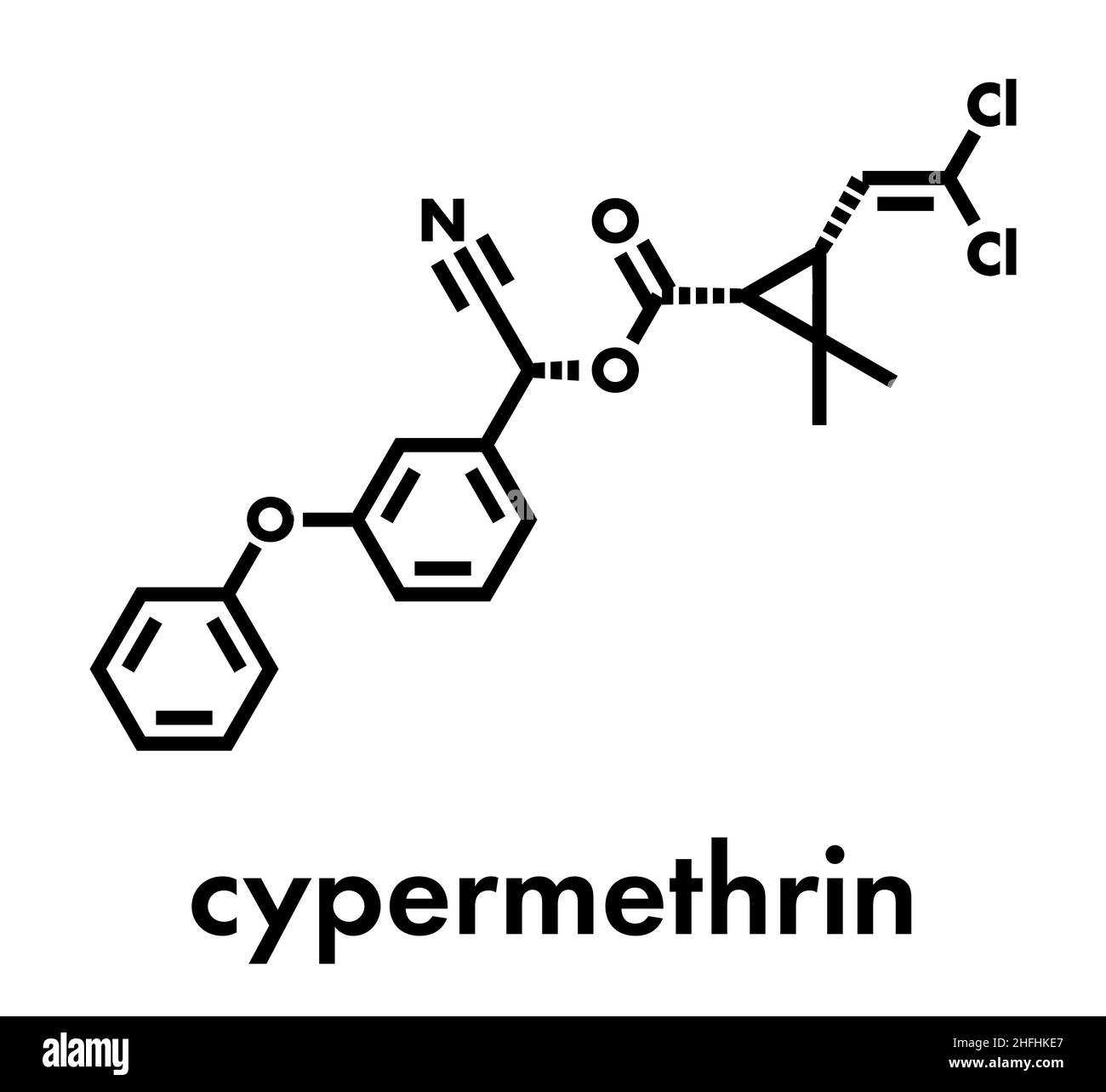 Cypermethrin insecticide molecule. Skeletal formula Stock Vector Image & Art - Alamy