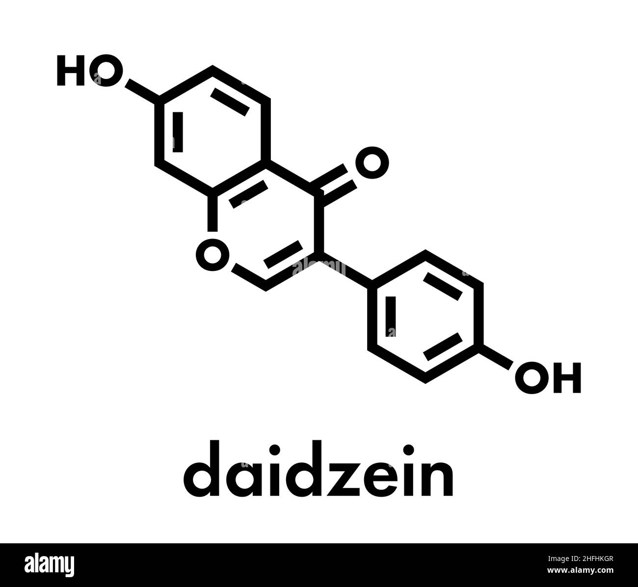 Daidzein isoflavone molecule. Skeletal formula Stock Vector Image & Art ...