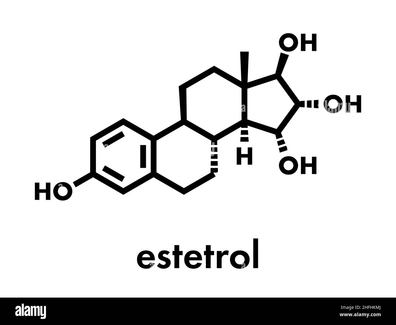Estetrol natural estrogen hormone molecule. Skeletal formula Stock ...