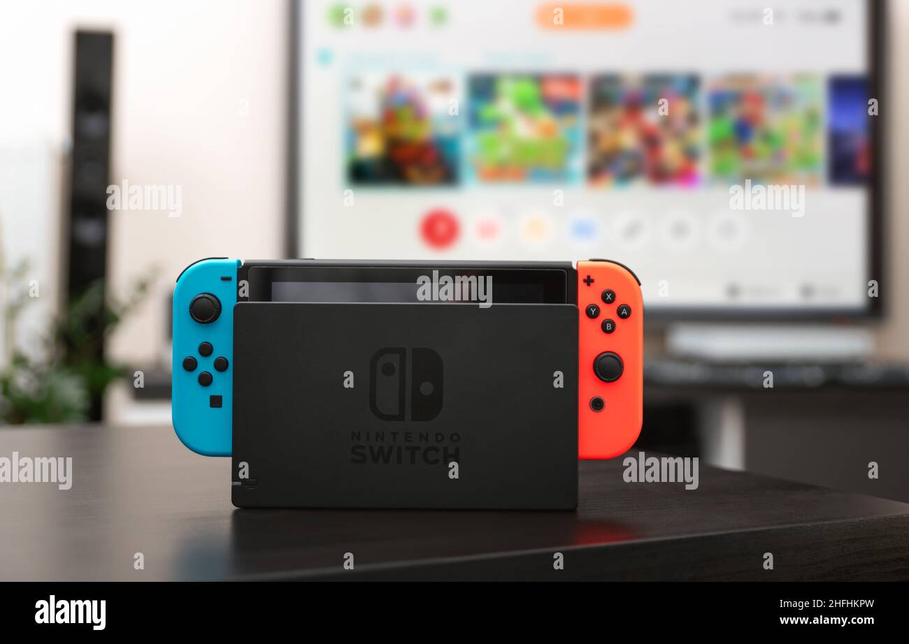 Wroclaw, Poland - JAN 22, 2022: Nintendo Switch - popular mobile ...