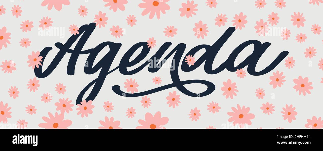 Vector illustration of Agenda text for logotype, label, cover, banner ...