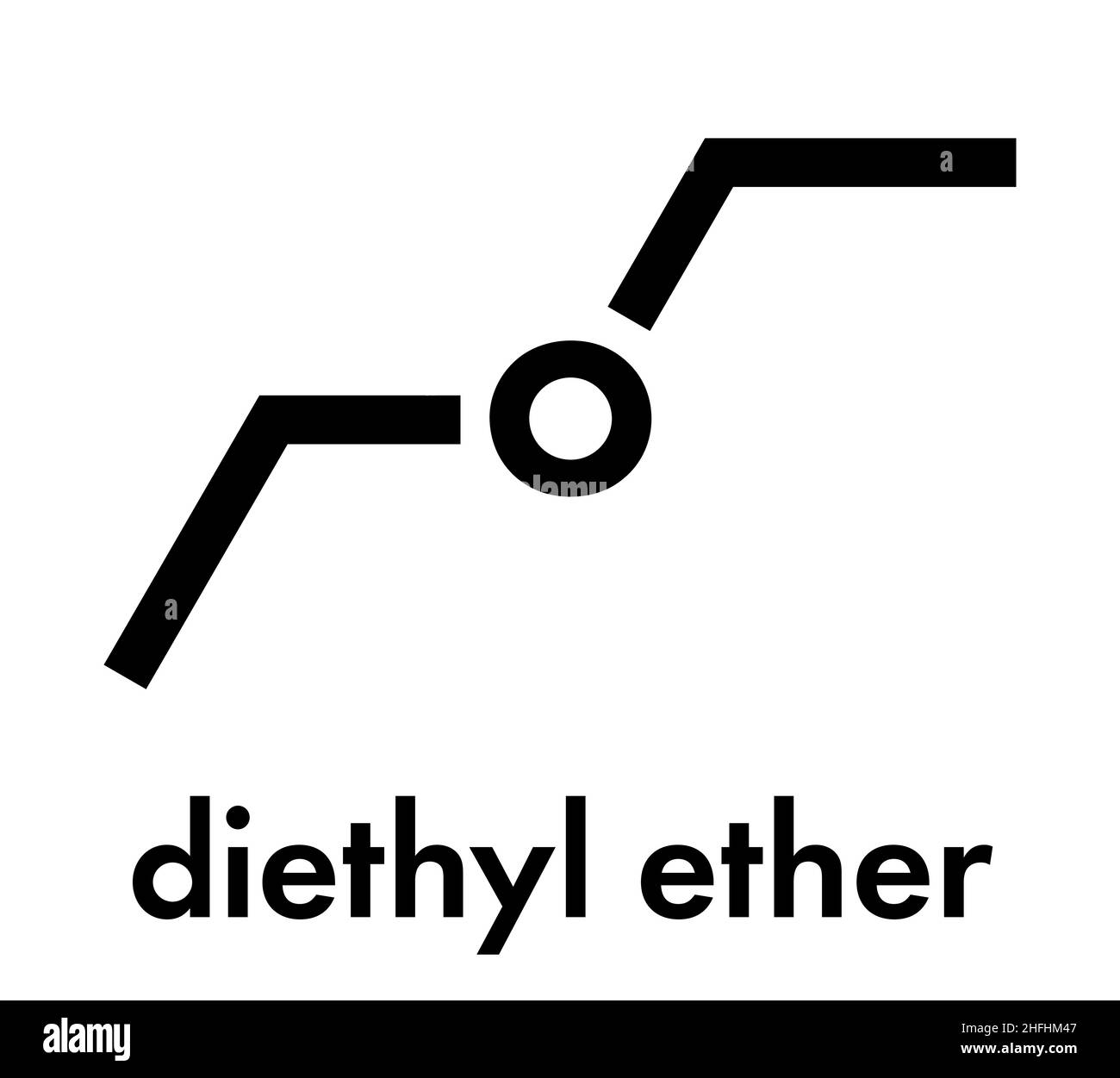 Diethyl ether solvent molecule. Skeletal formula Stock Vector Image ...