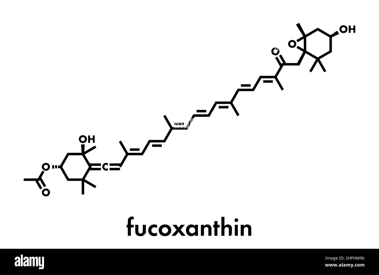 Fucoxanthin brown algae pigment molecule. Ingredient of some dietary ...
