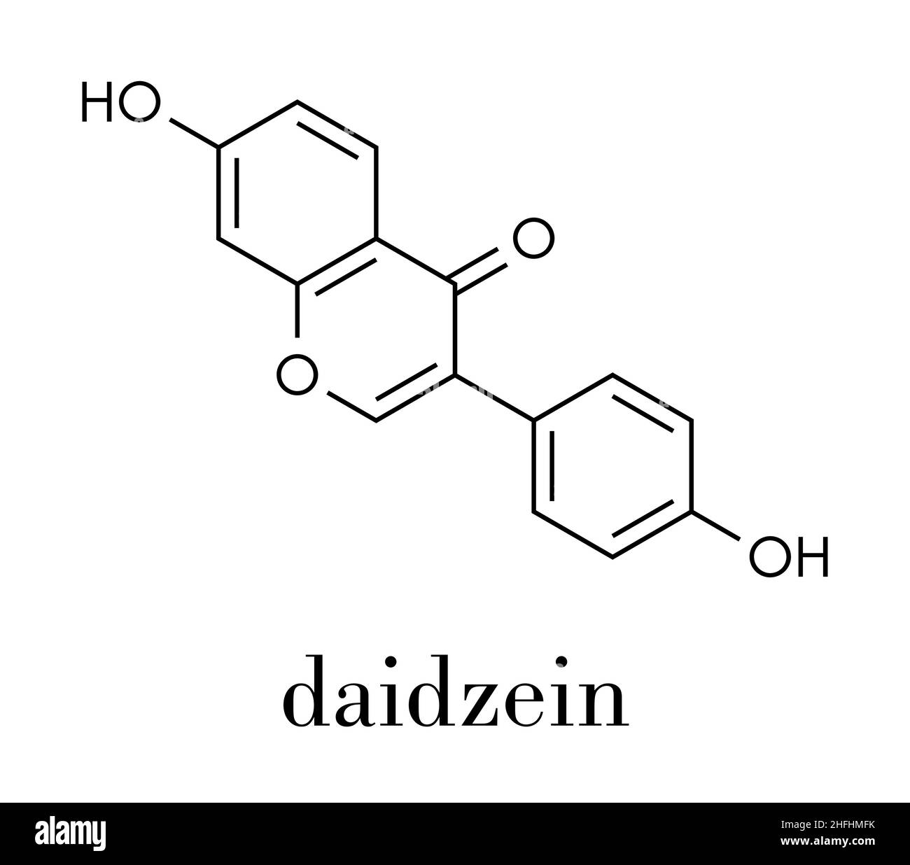 Daidzein isoflavone molecule. Skeletal formula Stock Vector Image & Art ...