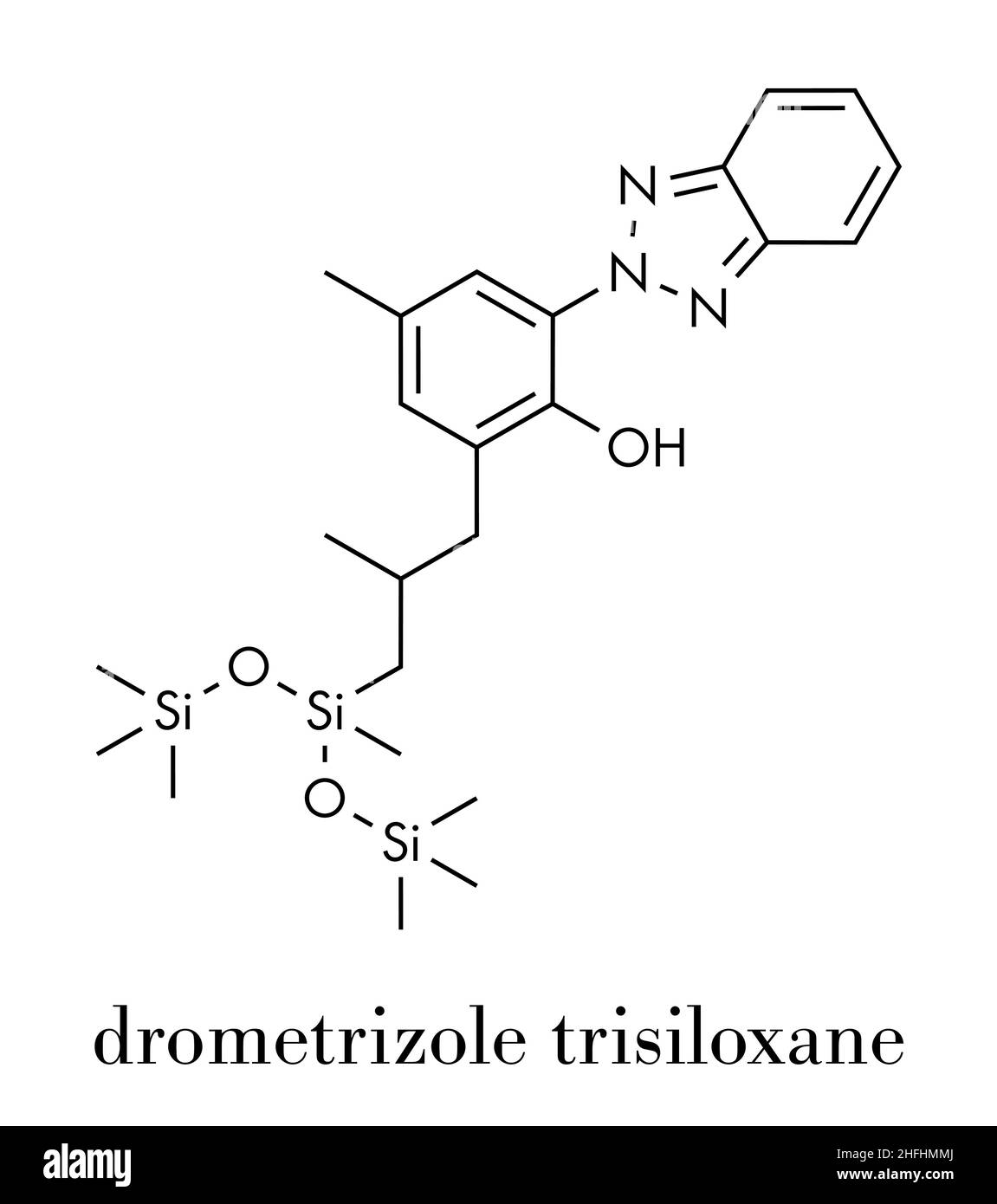 Drometrizole trisiloxane sunscreen molecule hi-res stock photography ...