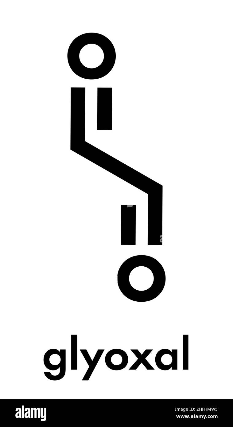 Glyoxal dialdehyde molecule. Present in fermented food and beverages ...