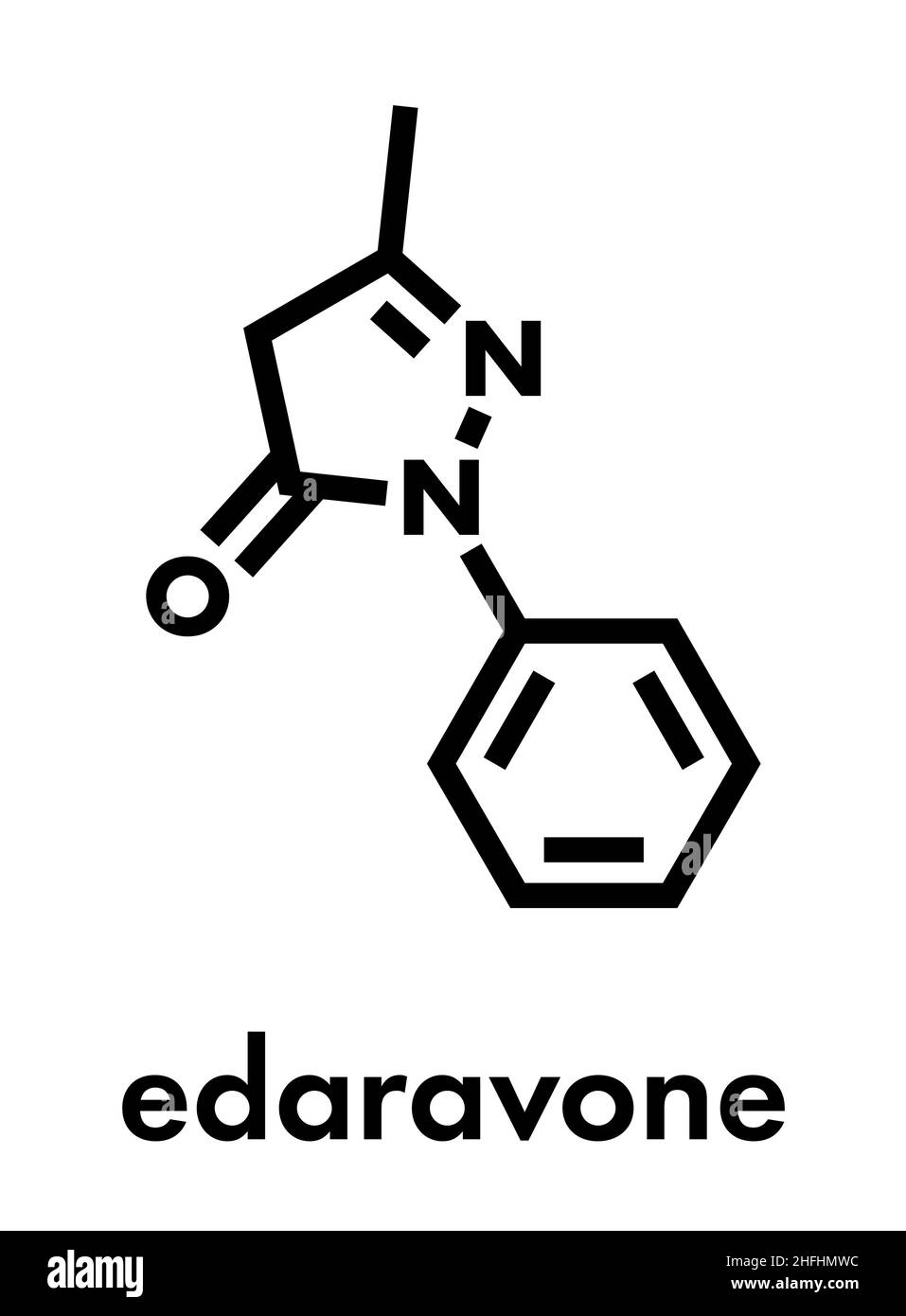 Edaravone drug molecule. Skeletal formula Stock Vector Image & Art - Alamy
