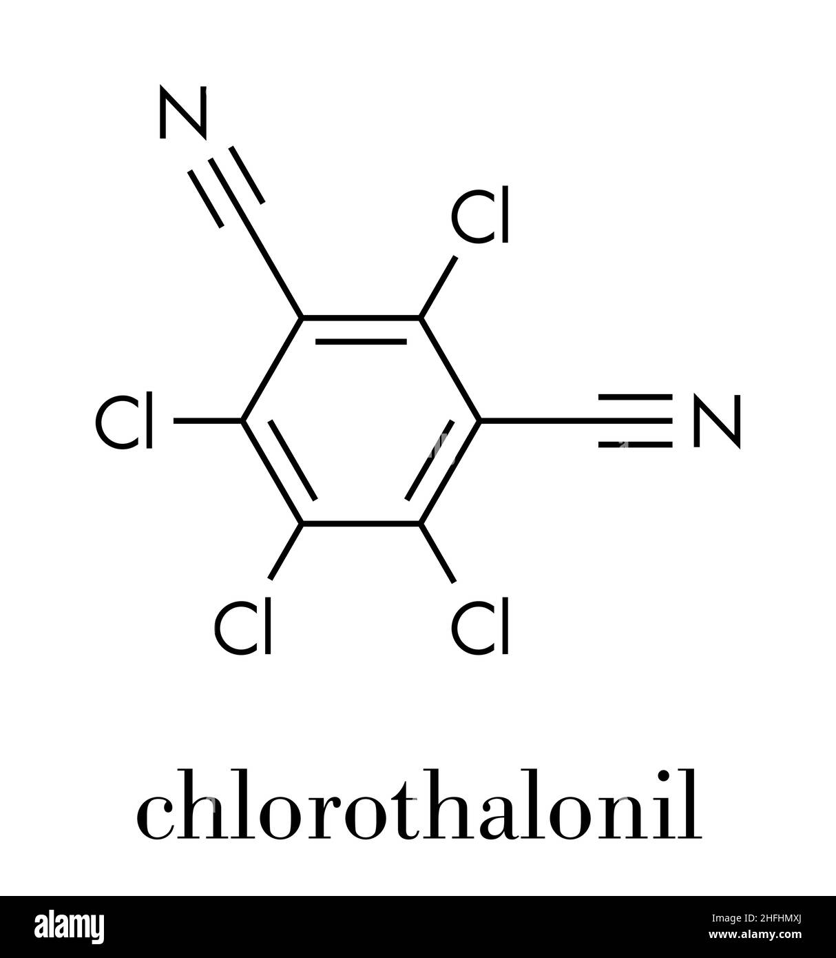 Chlorothalonil pesticide molecule. Skeletal formula Stock Vector Image ...