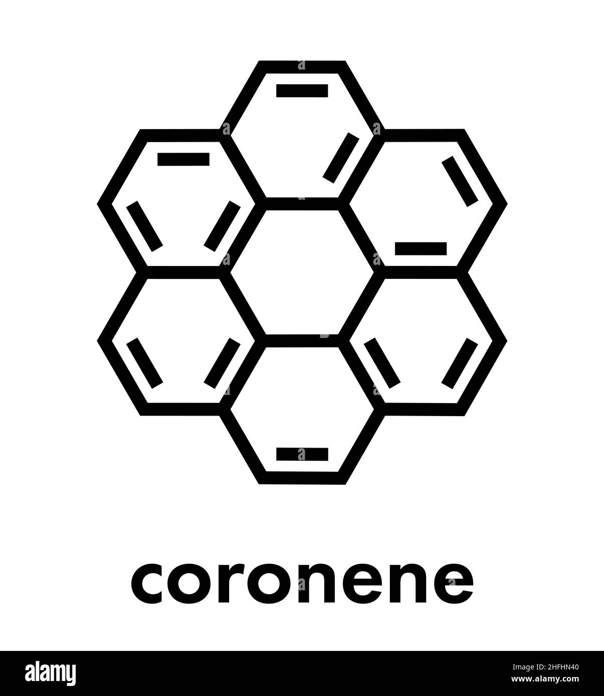 Coronene polyaromatic hydrocarbon (PAH) molecule. Skeletal formula ...