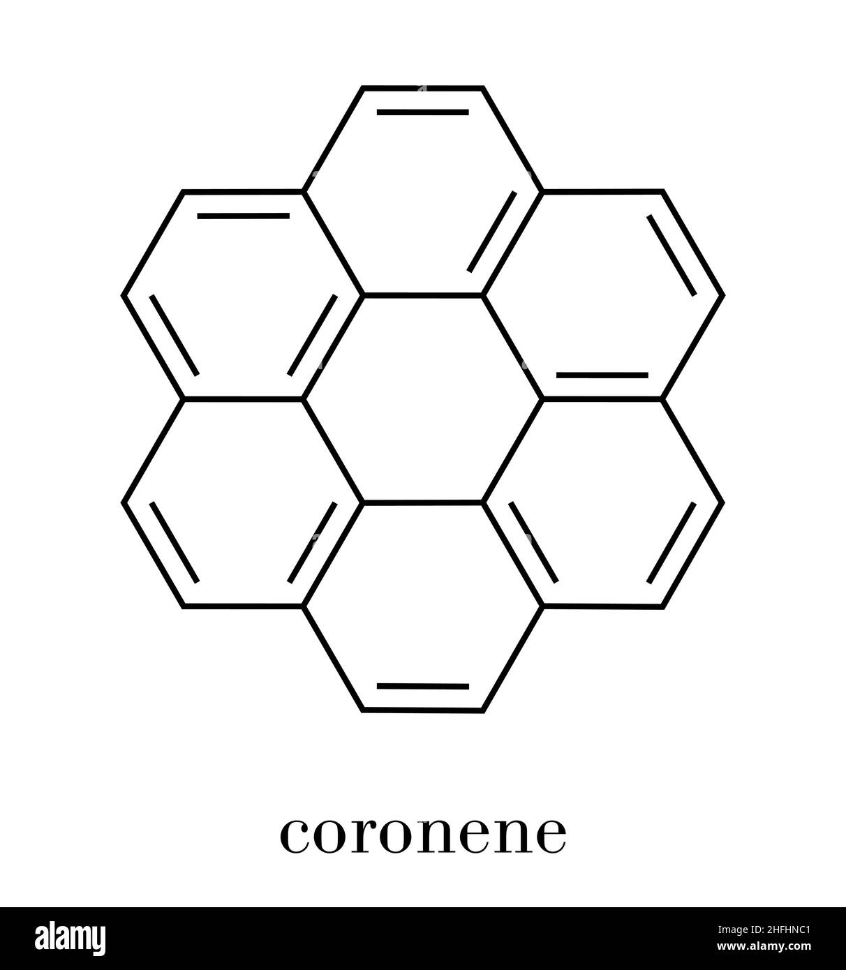 Coronene polyaromatic hydrocarbon (PAH) molecule. Skeletal formula ...