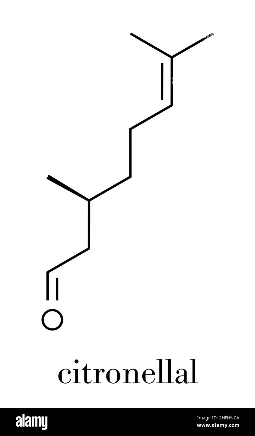 Citronellal citronella oil molecule. Used in insect repellents ...