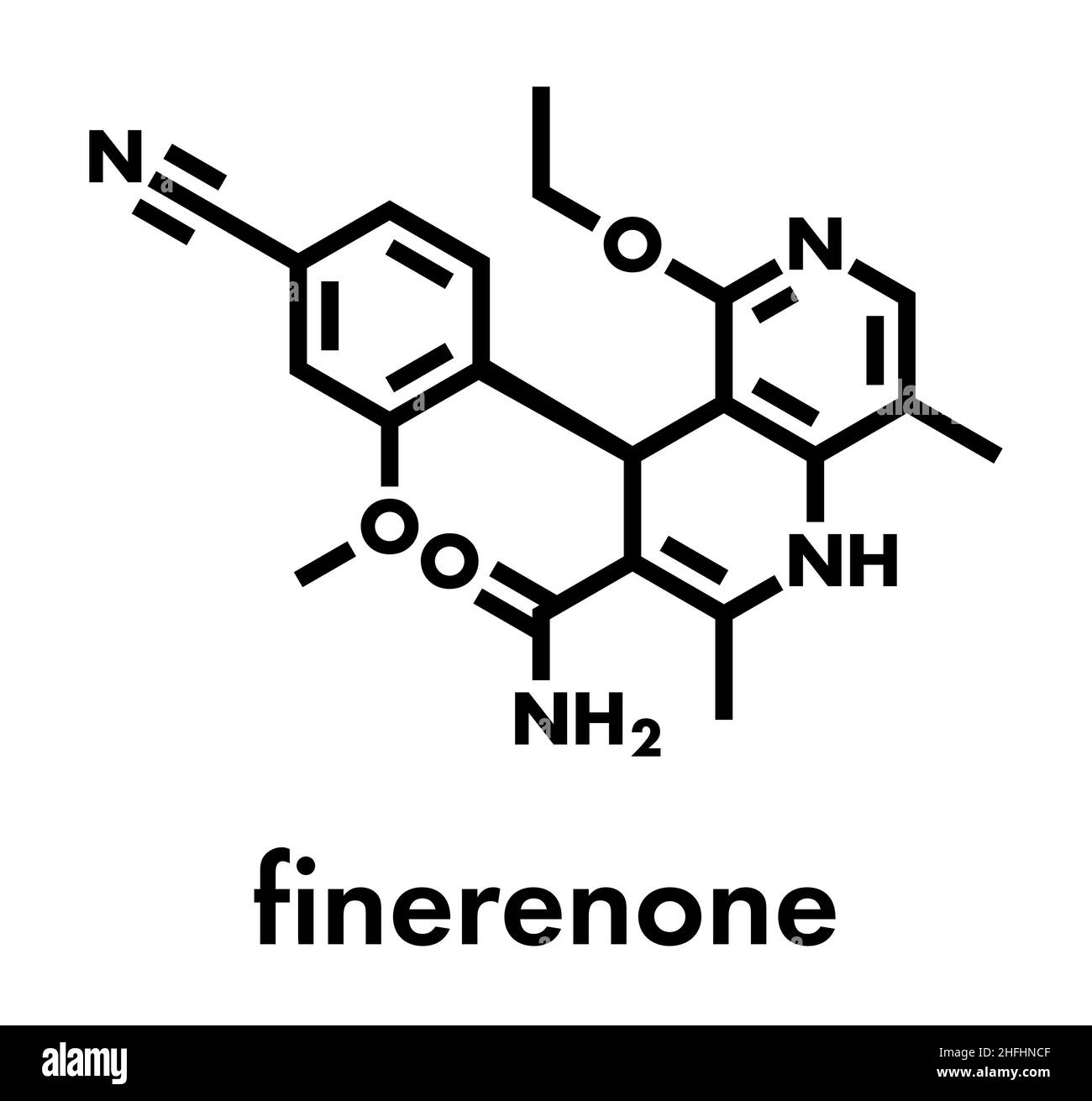 Finerenone heart failure drug molecule (mineralocorticoid receptor ...