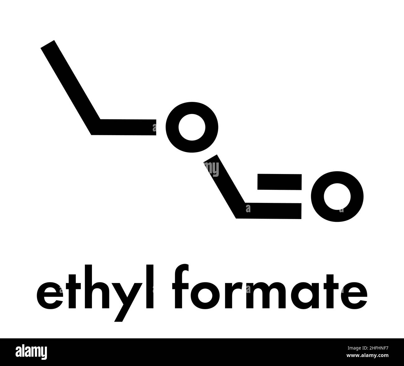 Ethyl formate (ethyl methanoate) molecule. Skeletal formula Stock ...