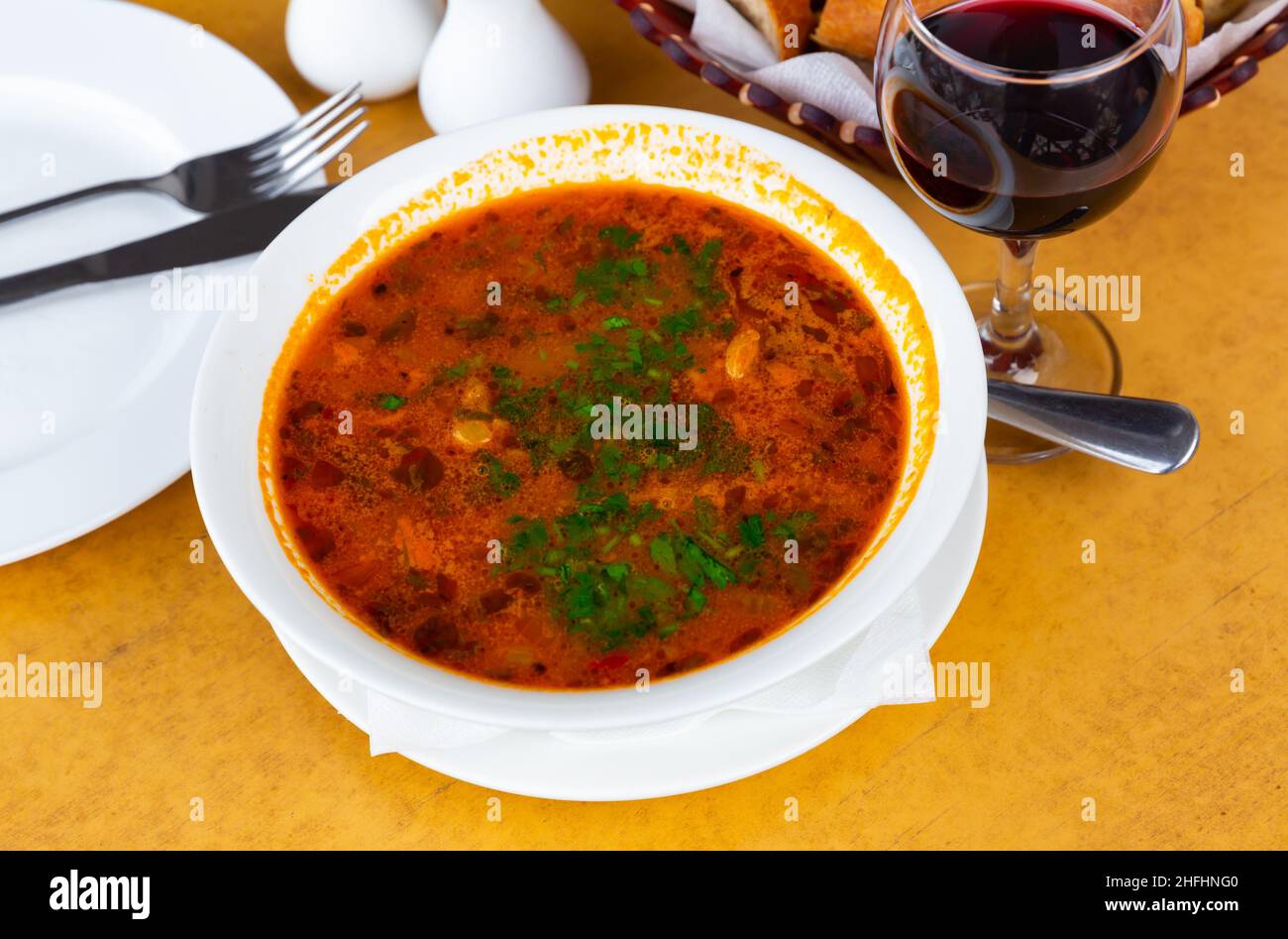 Georgian traditional soup kharcho Stock Photo - Alamy