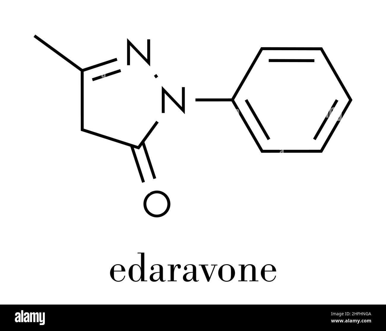 Edaravone drug molecule. Skeletal formula Stock Vector Image & Art - Alamy