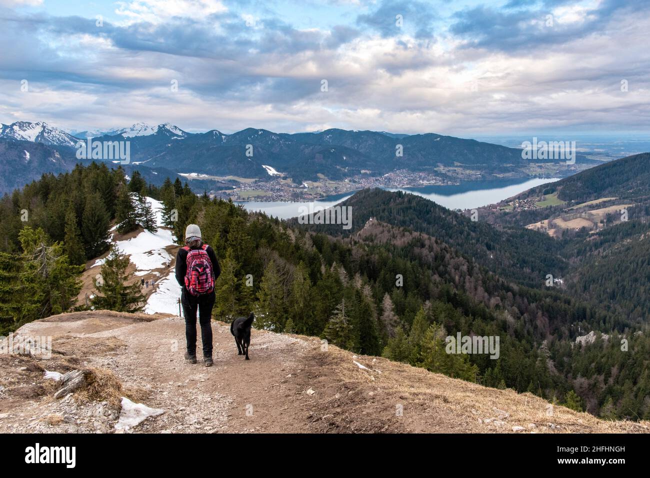 Hiking during early spring in the Bavarian alps near Tegernsee, Germany ...