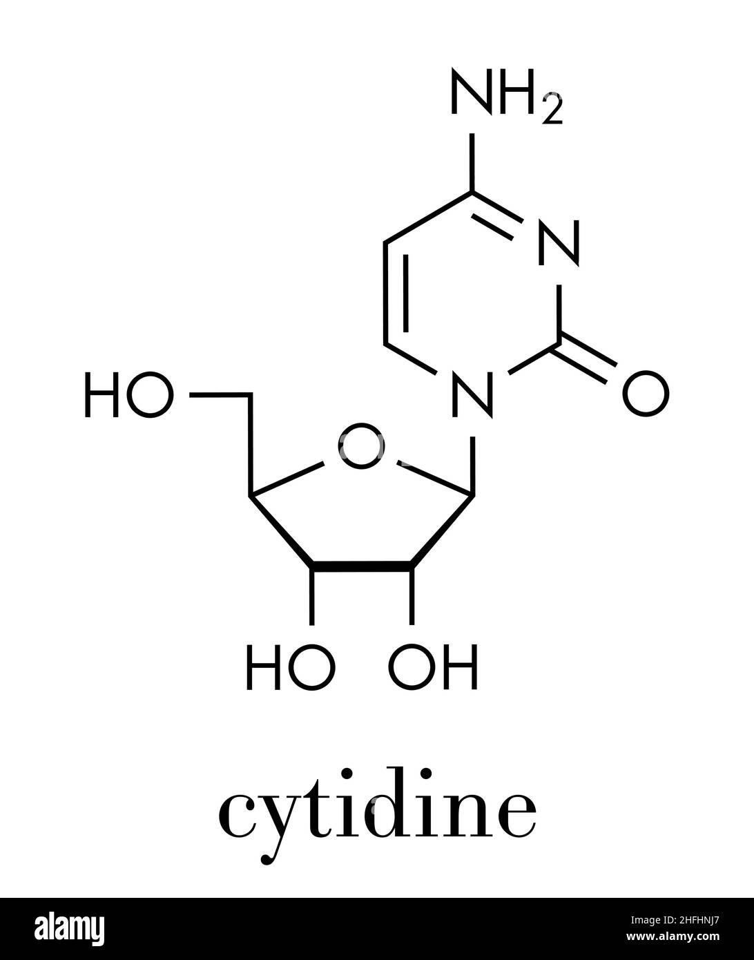 Cytidine RNA building block molecule. Skeletal formula Stock Vector ...