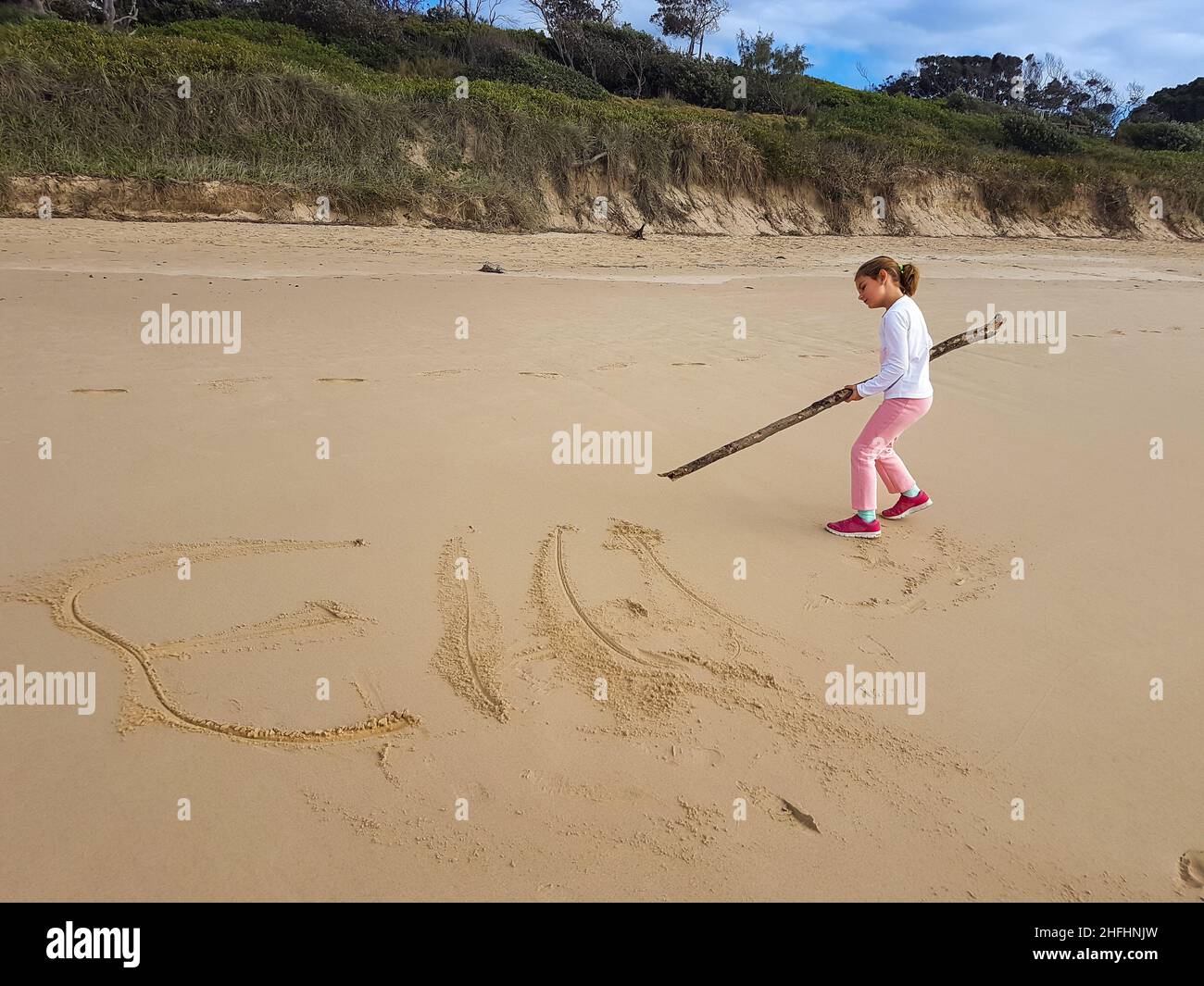 Writing in sand hi-res stock photography and images - Alamy